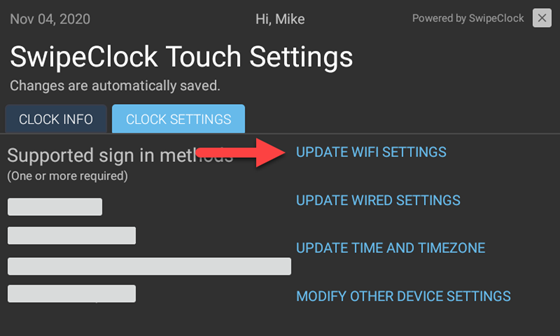 Connect Swipeclock Touch and Vision to the Internet