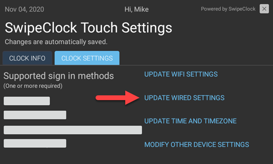Connect Swipeclock Touch and Vision to the Internet