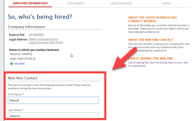 Onboard a New Hire