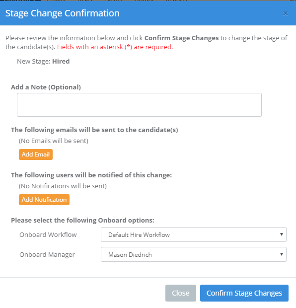 Onboarding a New Hire from ApplicantStack