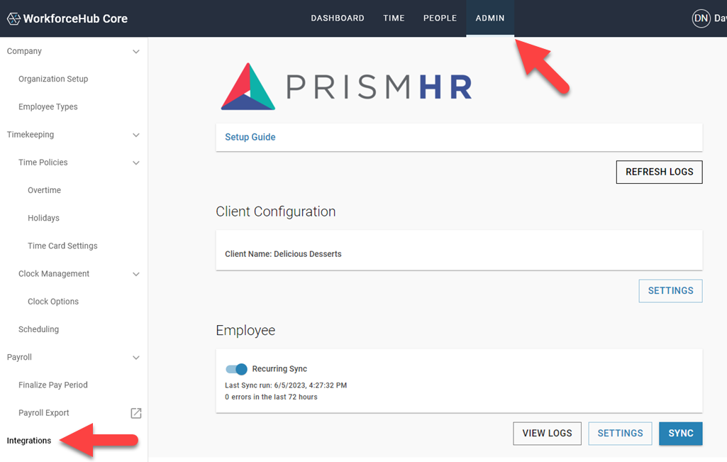 PrismHR Integration - Payroll and Accrual Balance Sync (WorkforceHub)
