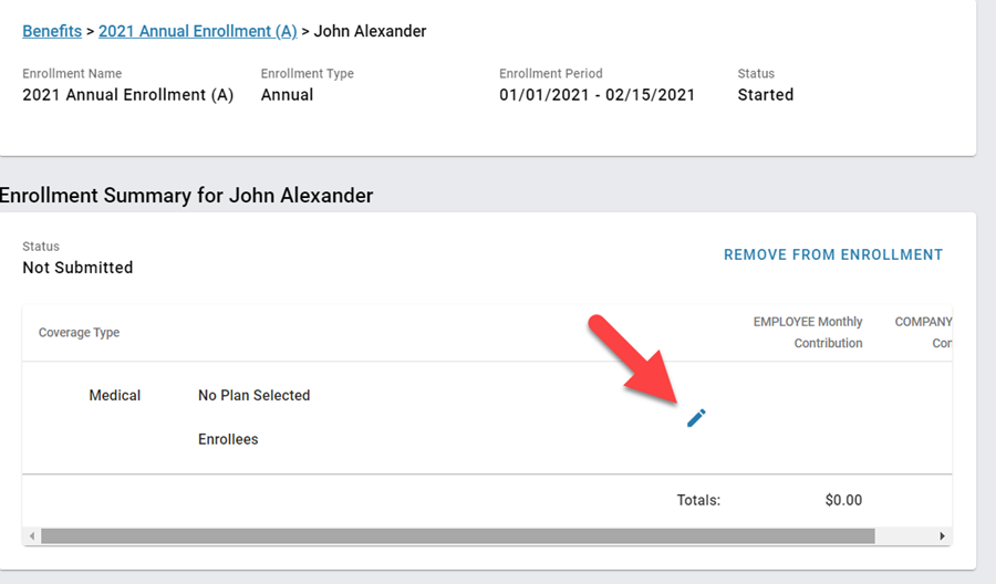 Manage Benefits Enrollment