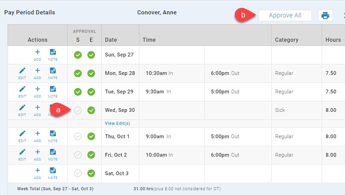 Approve Time Cards (WFH)