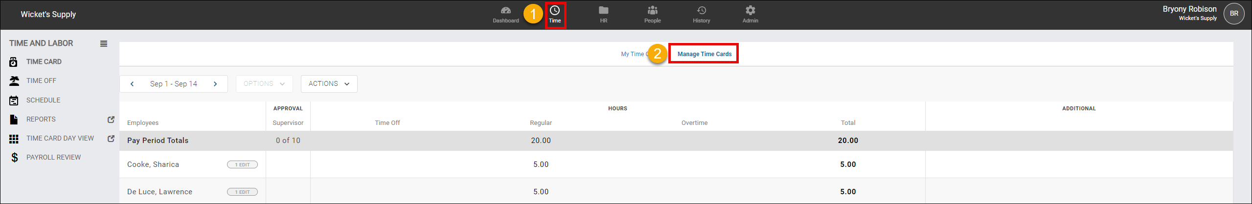 Edit Time Cards (WFH)