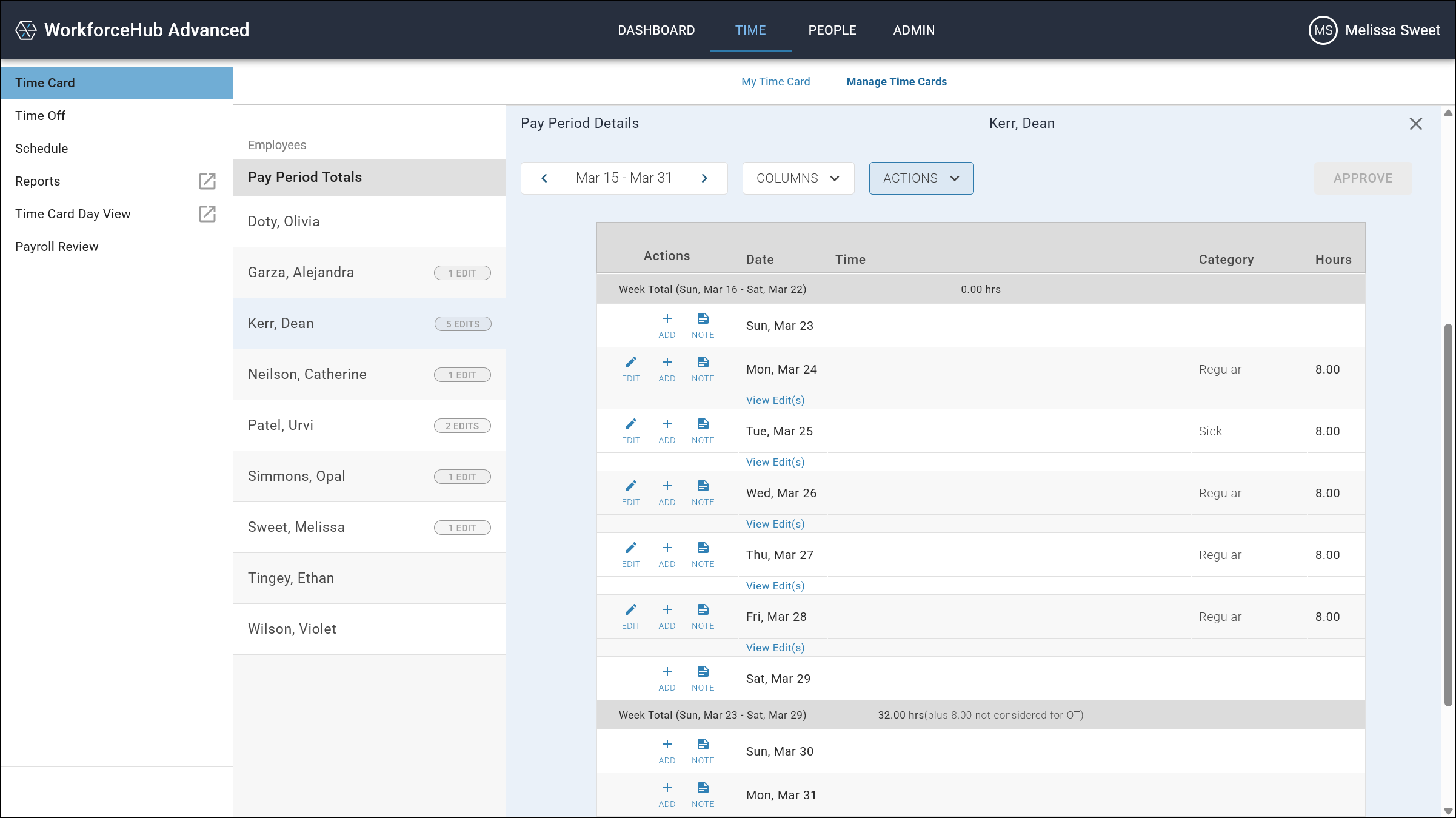 Edit Time Cards (WFH)